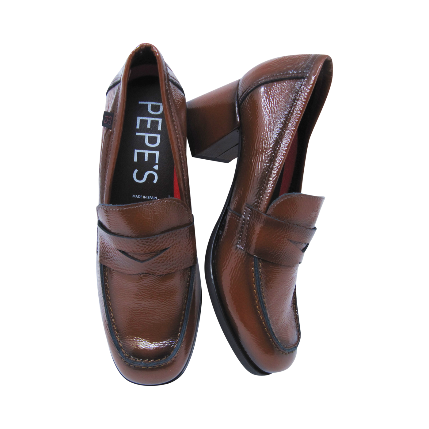 Jose Saenz femme loafer marron verni - Chaussures Pierre Roy Saint-Jean