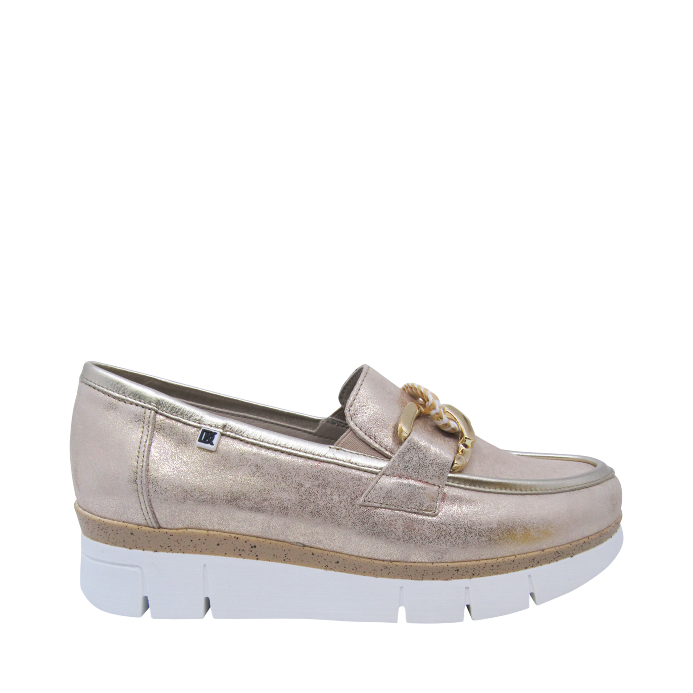 Dorking femme loafer dore - Chaussures Pierre Roy Saint-Jean