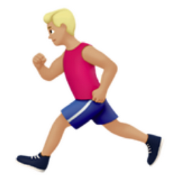 Man Running: Medium-Light Skin Tone Emoji (U+1F3C3, U+1F3FC)