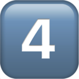 Keycap: 4 Emoji (U+34, U+FE0F, U+20E3)