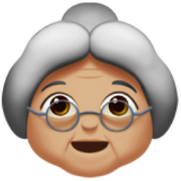 Old Woman: Medium-Light Skin Tone Emoji (U+1F475, U+1F3FC)