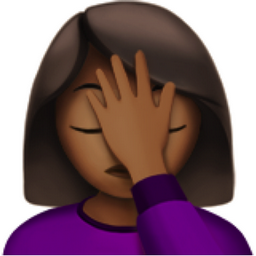 Woman Facepalming: Medium-Dark Skin Tone Emoji (U+1F926, U+1F3FE, U+ ...