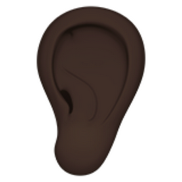 Ear: Dark Skin Tone Emoji (U+1F442, U+1F3FF)