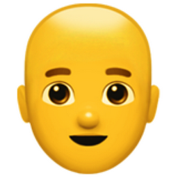 Man, Bald Emoji (U+1F468, U+200D, U+1F9B2)