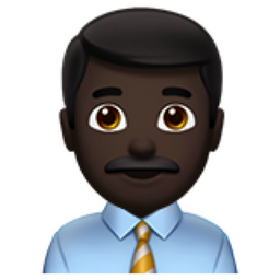 Man Office Worker: Dark Skin Tone Emoji (U+1F468, U+1F3FF, U+200D, U+1F4BC)