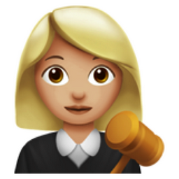 Woman Judge: Medium-Light Skin Tone Emoji (U+1F469, U+1F3FC, U+200D, U+ ...