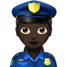 Woman Police Officer: Dark Skin Tone Emoji (U+1F46E, U+1F3FF, U+200D ...