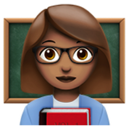 Woman Teacher: Medium Skin Tone Emoji (U+1F469, U+1F3FD, U+200D, U+1F3EB)