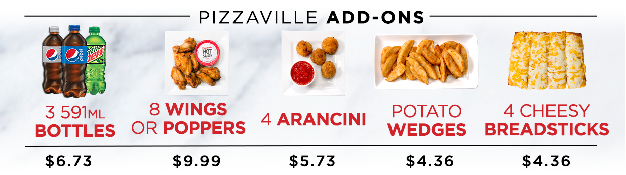 Pizzaville - #3636 from your cell or Order Online - Contactless Delivery