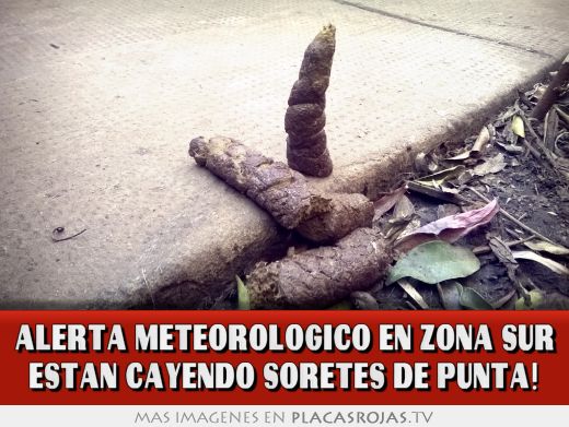 Alerta meteorológico en zona sur estan cayendo soretes de punta ...