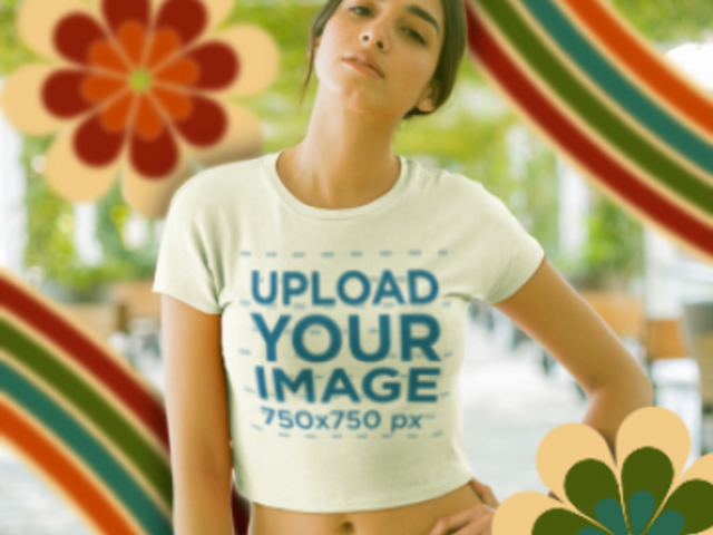 Placeit - Crop Top T-Shirt Video Maker of a Woman Surrounded by ...