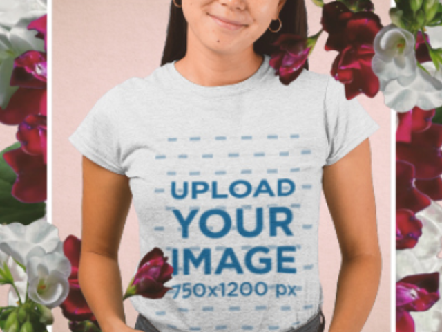 Placeit - T-Shirt Video Featuring a Woman and Flowers Animated in Stop ...