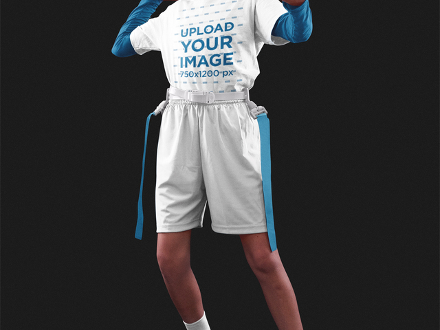 Placeit - Custom Football Jerseys - Teen Girl Playing as Quarterback