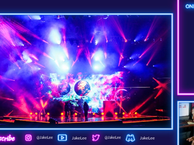Placeit - OBS Stream Overlay Maker With Neon Graphics and a Webcam Frame