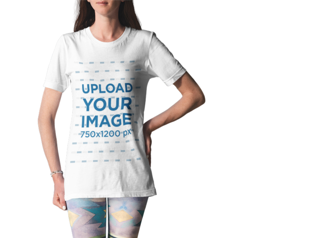 Placeit - Transparent T-Shirt Mockup of a Woman Standing with One Hand ...