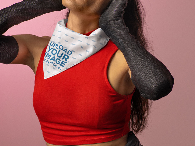 Placeit - Mockup of a Bold Trans Woman Wearing a Bandana