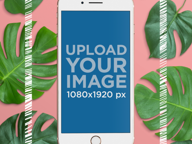 Placeit - Gold iPhone 8 Template with a Frame and Background