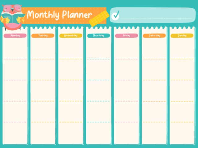 Placeit - Monthly Calendar Maker Featuring a Cute Owl Illustration