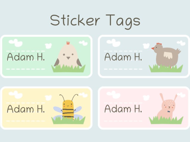 Placeit - Illustrated Name Tag Generator Featuring Cute Animals