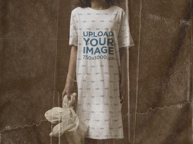 Placeit - T-Shirt Dress Mockup Featuring a Girl Wearing a Scary ...