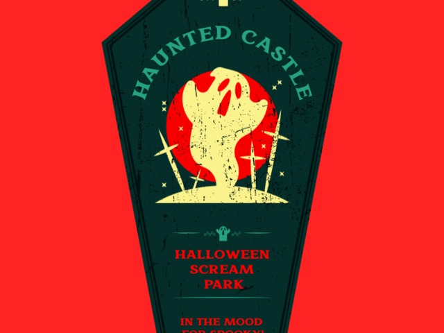 Placeit - Logo Template for a Horror Theme Park Featuring a Ghost Graphic