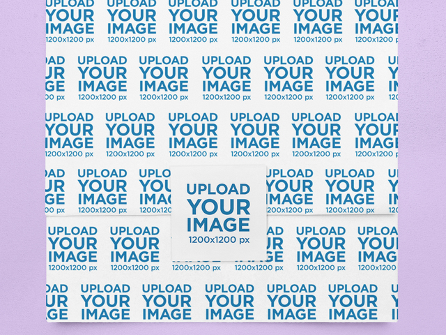 Placeit - Wrapping Paper Mockup Featuring a Squared Sticker