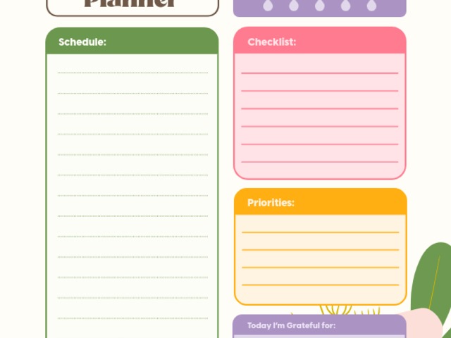 Placeit - Planner Maker Featuring Colorful Charts and Floral Frames