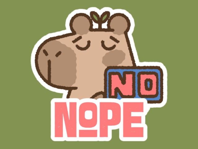 Placeit - Twitch Emote Maker Featuring a Capybara with a Nope Sign