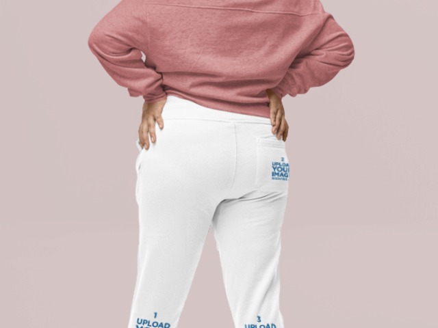 Placeit - Back-View Cotton Heritage Sweatpants Mockup of a Smiling ...