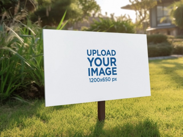 Placeit - Mockup of an AI-Generated Sign Placed on a Home's Yard