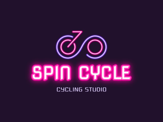 Placeit - Indoor Cycling Studio Logo Maker Featuring a Glowing Aesthetic