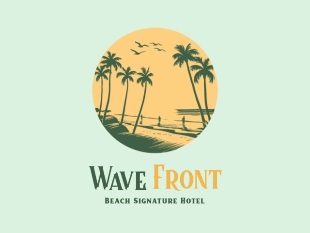 Placeit - Beach Signature Hotel Logo Generator with Palm Tree Graphics
