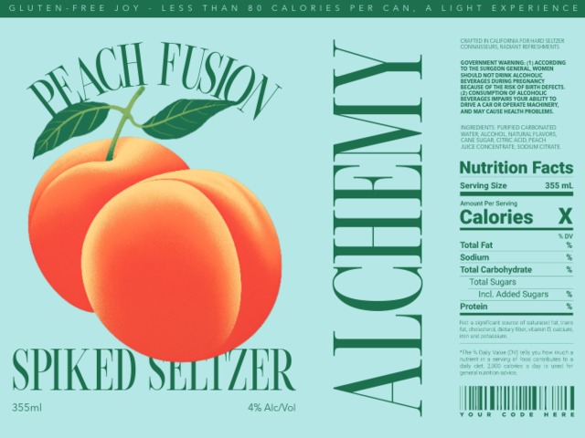 Placeit - Hard Seltzer Label Design Generator Featuring AI-Created Peaches