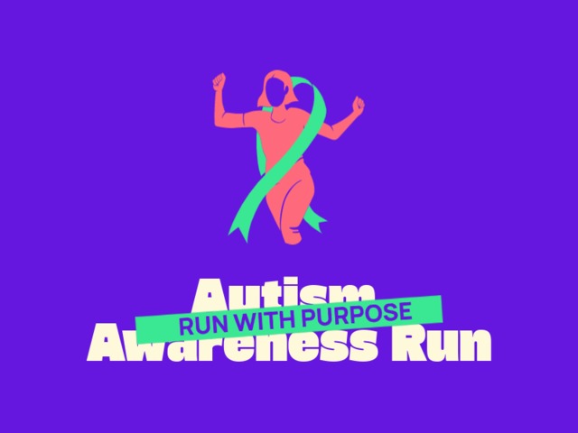 Placeit - Logo Maker Featuring a Runner and a Ribbon for an Autism ...
