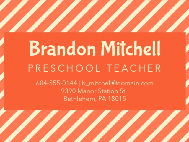 Placeit - Business Card Template for Pre-K Teachers