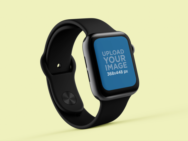 Placeit - Mockup of an Apple Watch Standing on a Flat Surface