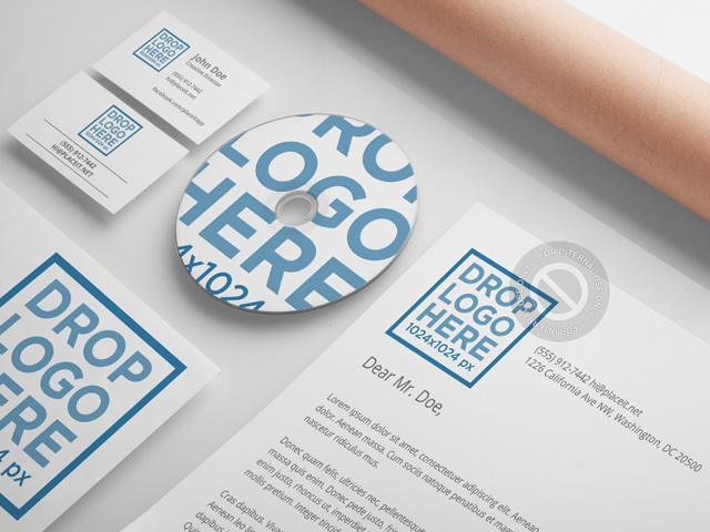Placeit - Branding Mockup Featuring a Set of Various Stationery Items