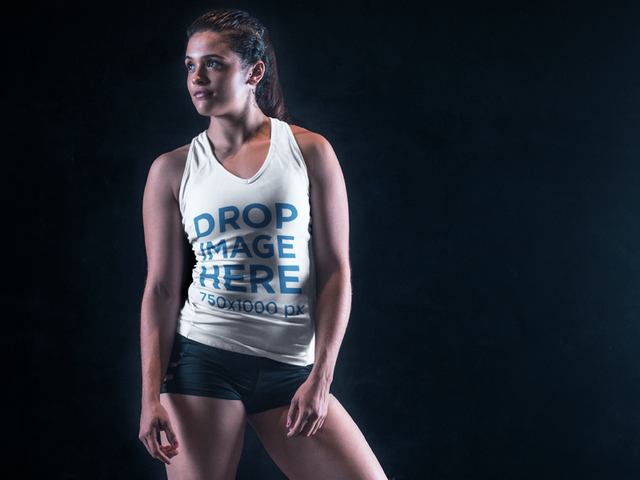 Placeit - Tank Top Mockup Featuring an Athletic Young Woman