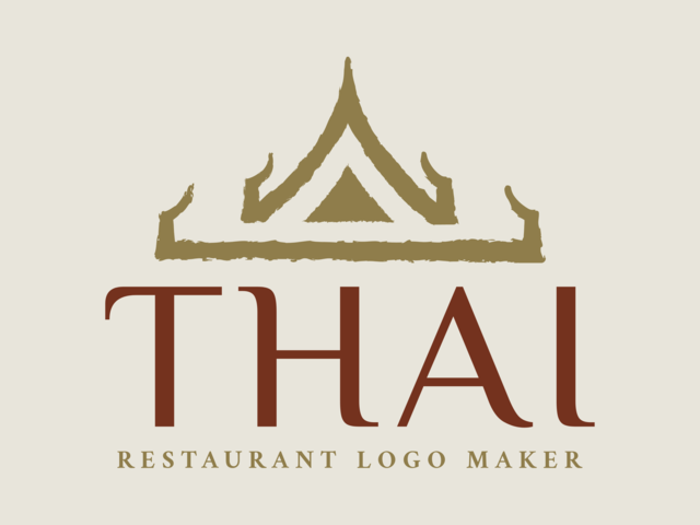 Placeit - Simple Thai Restaurant Logo Maker with Flashy Typeface