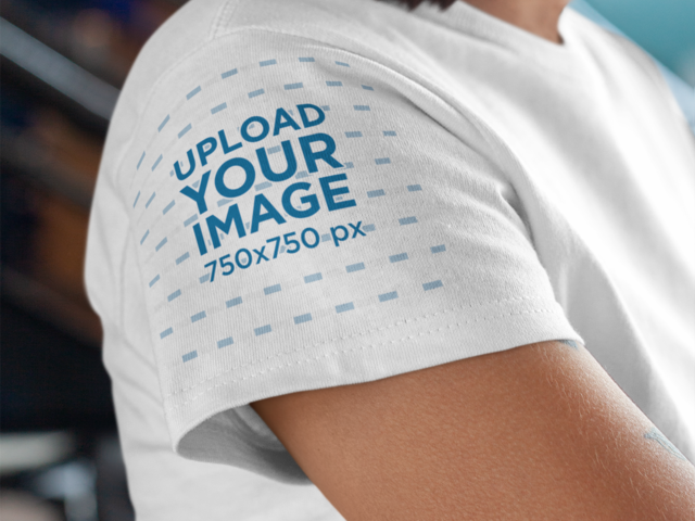 Placeit - T-Shirt Sleeve Mockup of a Woman's Tee
