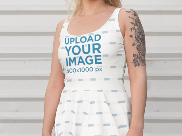 Placeit - Skater Dress Mockup of a Woman with Sunglasses