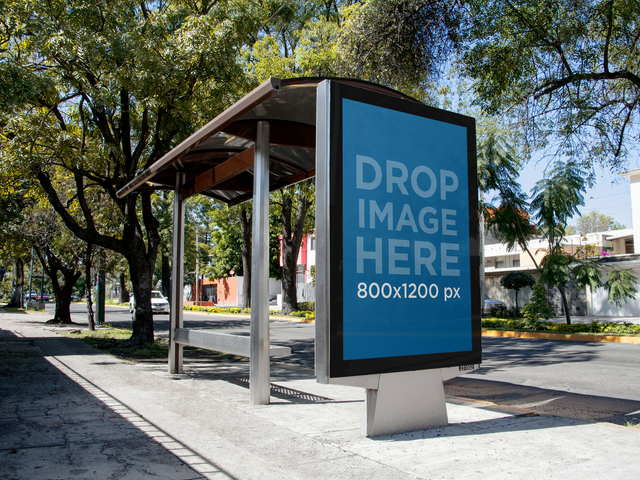 Placeit - Modern Ad Mockup on a Bus Stop