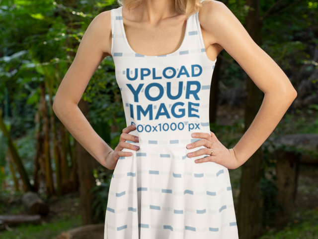 Placeit - Dress Mockup of a Woman in the Woods