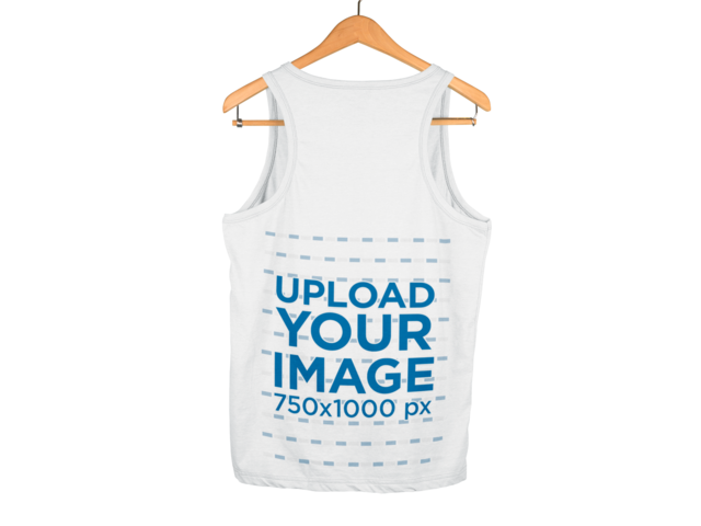 Placeit - Mockup of the Back of a Tank Top Hanging Over a Flat Backdrop