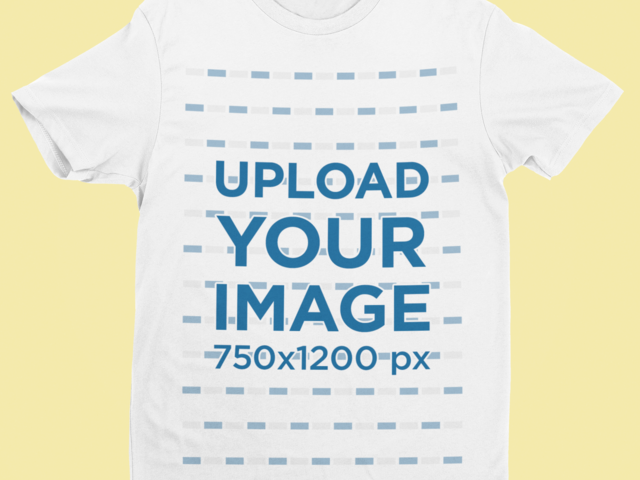 Placeit - T-Shirt Mockup Displayed Against a Minimalist Surface