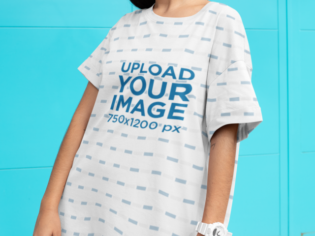 Placeit - Shift Dress Mockup of a Woman Posing by a Garage