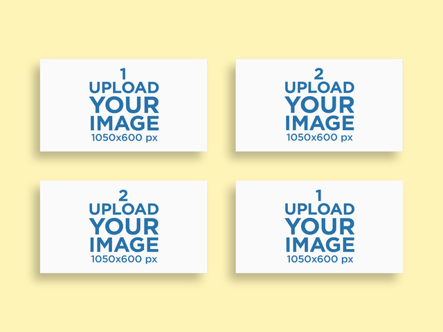 Placeit - Mockup Featuring Four Business Cards Aligned Against a ...
