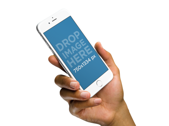 Placeit - White iPhone 6 Mockup Being Held by a Woman