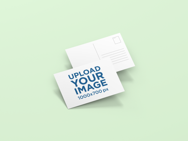 Placeit - Front and Back View Mockup of a Postcard