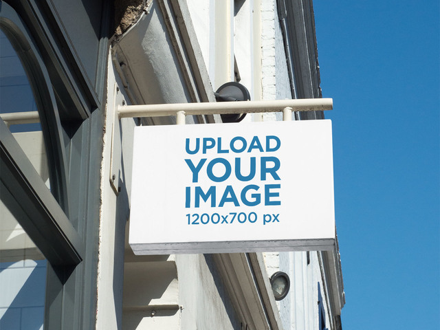 Placeit - Sign Mockup Featuring a White Wall